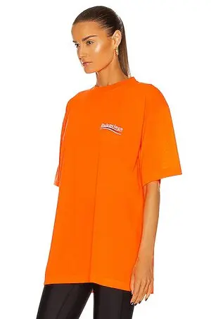 Balenciaga Large Fit T Shirt In Orange In Fluo Orange & White - 40